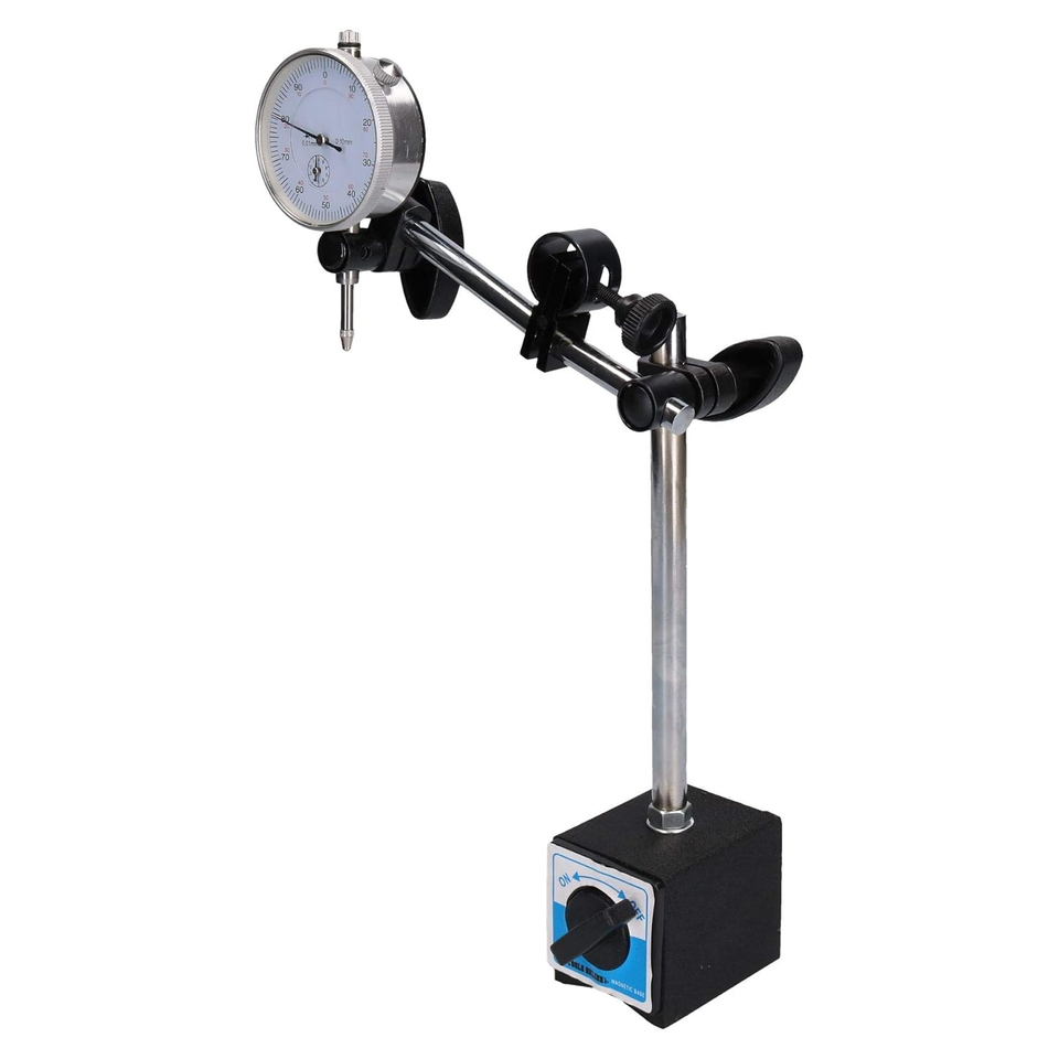 AB Tools Dial Test Indicator DTI Gauge & Magnetic Base Stand Clock TDC ...