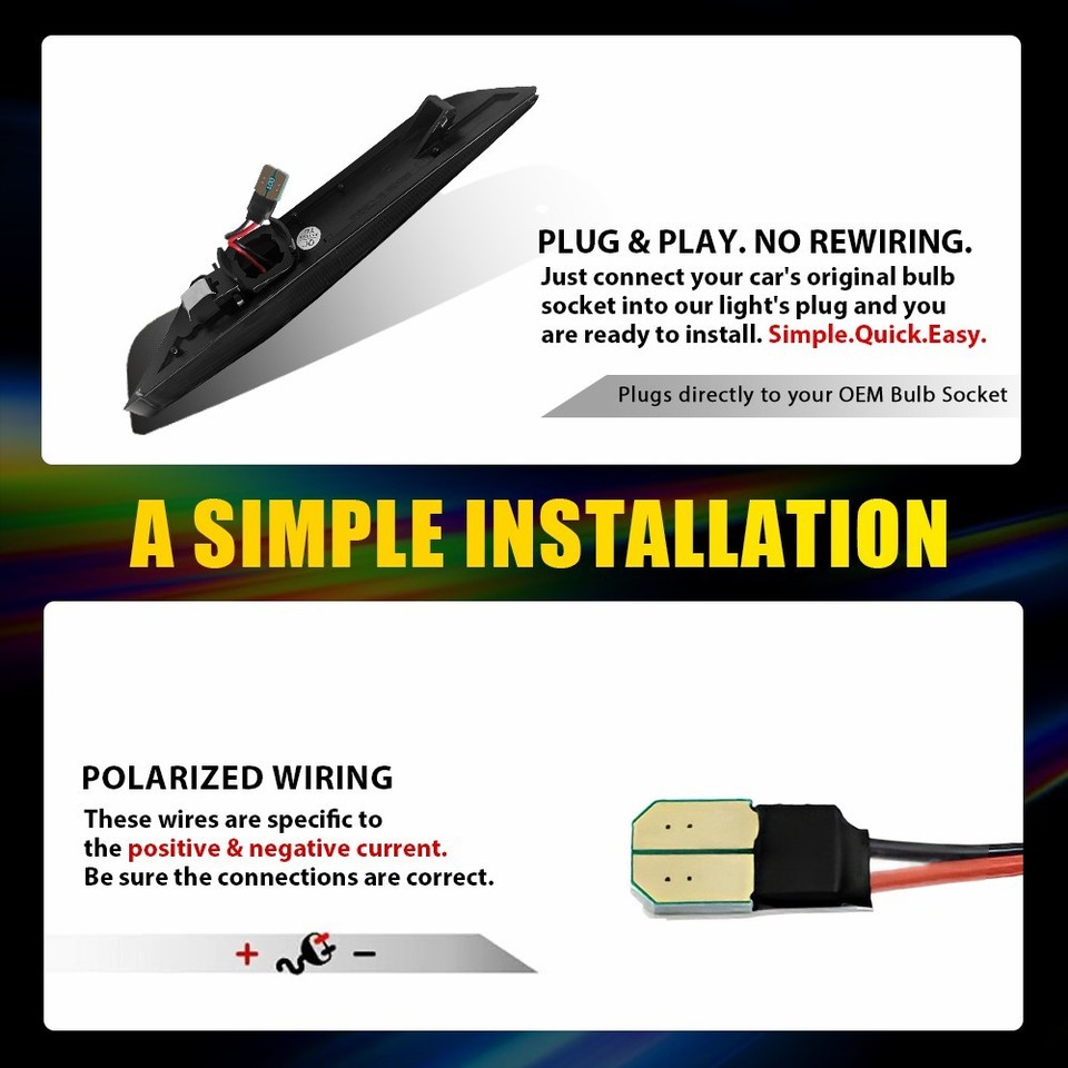 Smoked White Front LED Side Marker Light for 2003-2006 Infiniti G35 ...