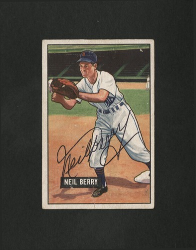 1951 BOWMAN BASEBALL CARD #213 NEIL BERRY AUTOGRAPHED SIGNED DETROIT ...