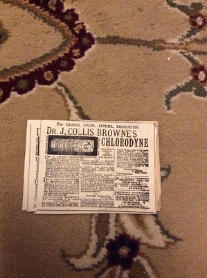 A2j Ephemera 1901 Victorian Advert Dr J Collis Browne’s Chlorodyne | eBay