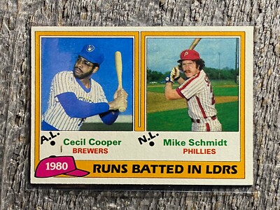1981 Topps Runs Batted In Leaders #3 Cecil Cooper Mike Schmidt | eBay