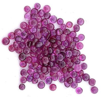 TWO 2mm Round Natural Translucent Ruby Cab Cabochon Gem Stone Gemstone ...