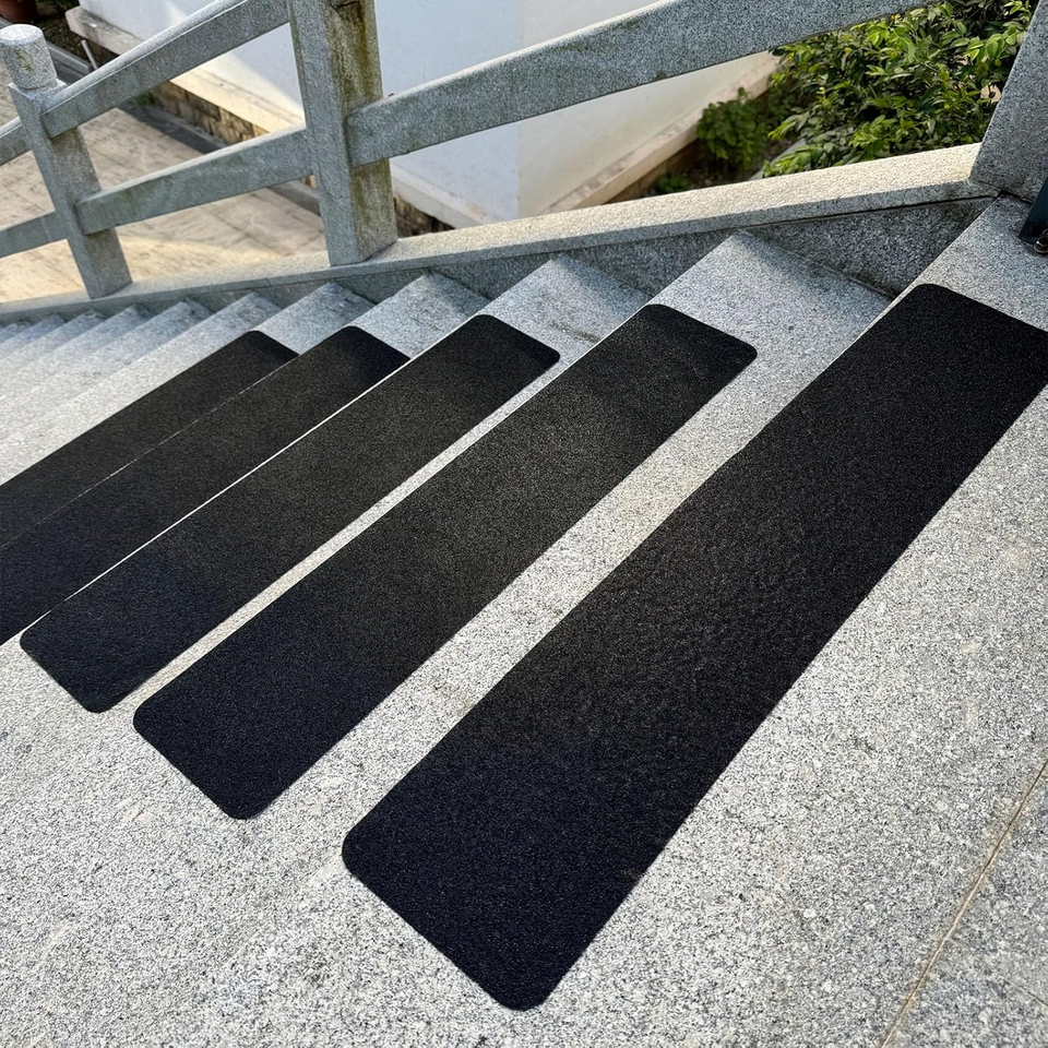 10 Pack Non-Slip Stair Treads, Outdoor Non Skid Step Tape, Black ...