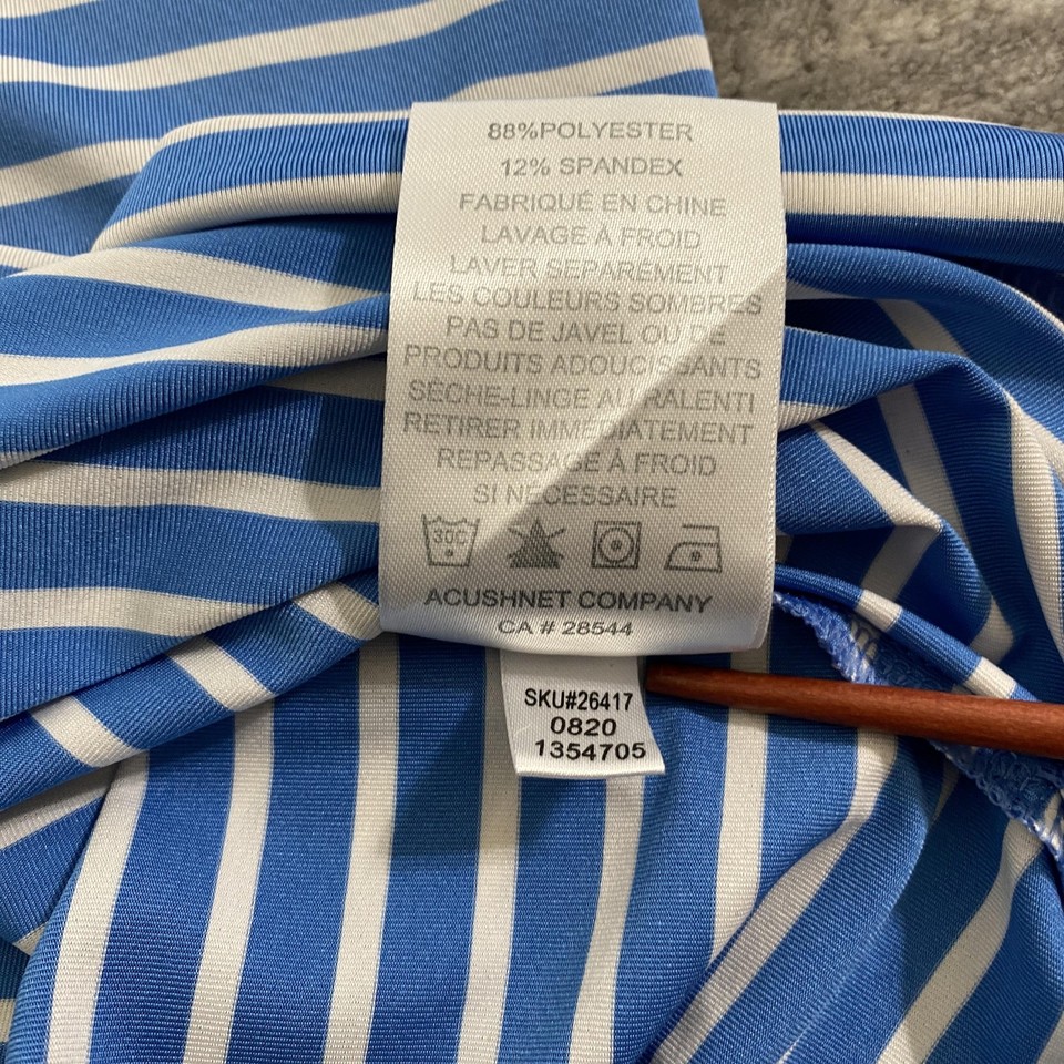CGCC 1915 Golf Polo Shirt Mens 2XL Blue White Striped Performance ...