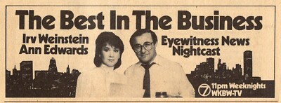 1985 WKBW BUFFALO TV NEWS PROMO AD ANN EDWARDS & IRV WEINSTEIN ...