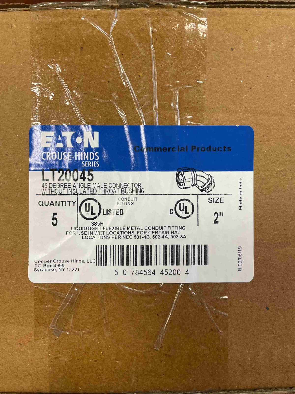 2" Liquidtight Metal Conduit Fitting LT200 (45 degree) | eBay