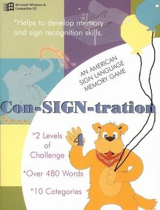 Sign Language Con-SIGN-tration Memory Game CD #1 2 3 & 4 Bundle fo ASL ...