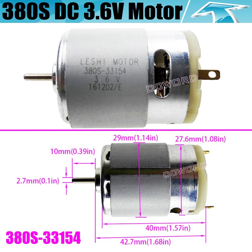 LESHI Motor 380S-33154 High Speed Motor DC3.6V 15000RPM DIY Electric ...
