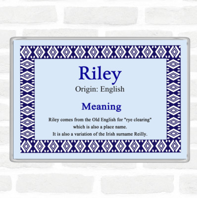 Riley Name Meaning Jumbo Fridge Magnet Blue | eBay UK