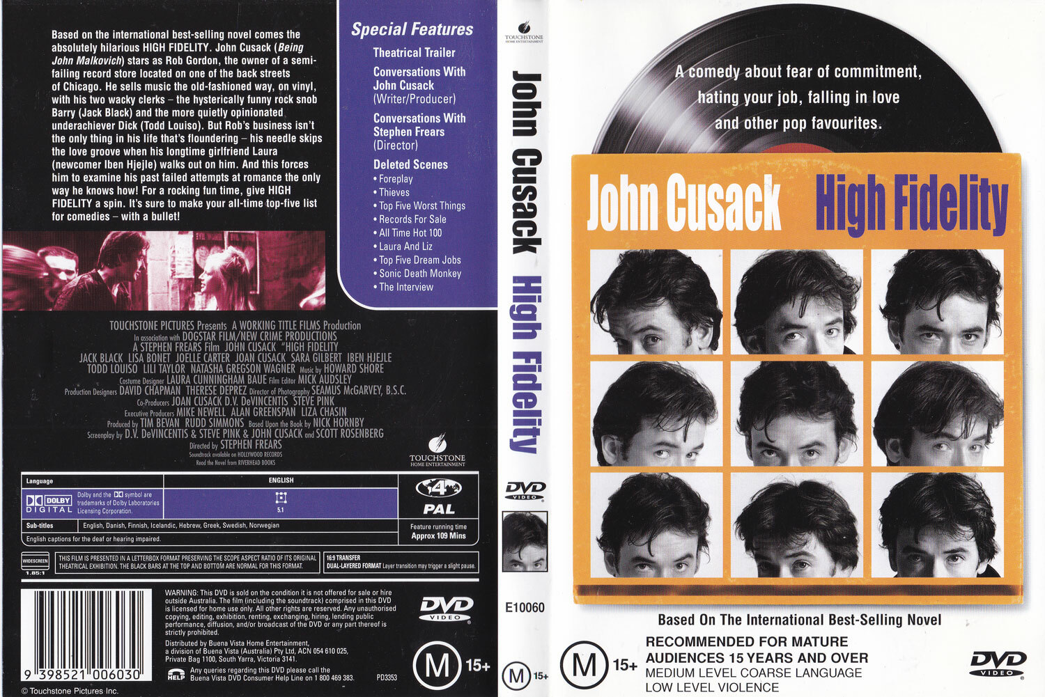 HIGH FIDELITY [DVD 2000] - Region 4 PAL JOHN CUSACK 9398521006030 | eBay