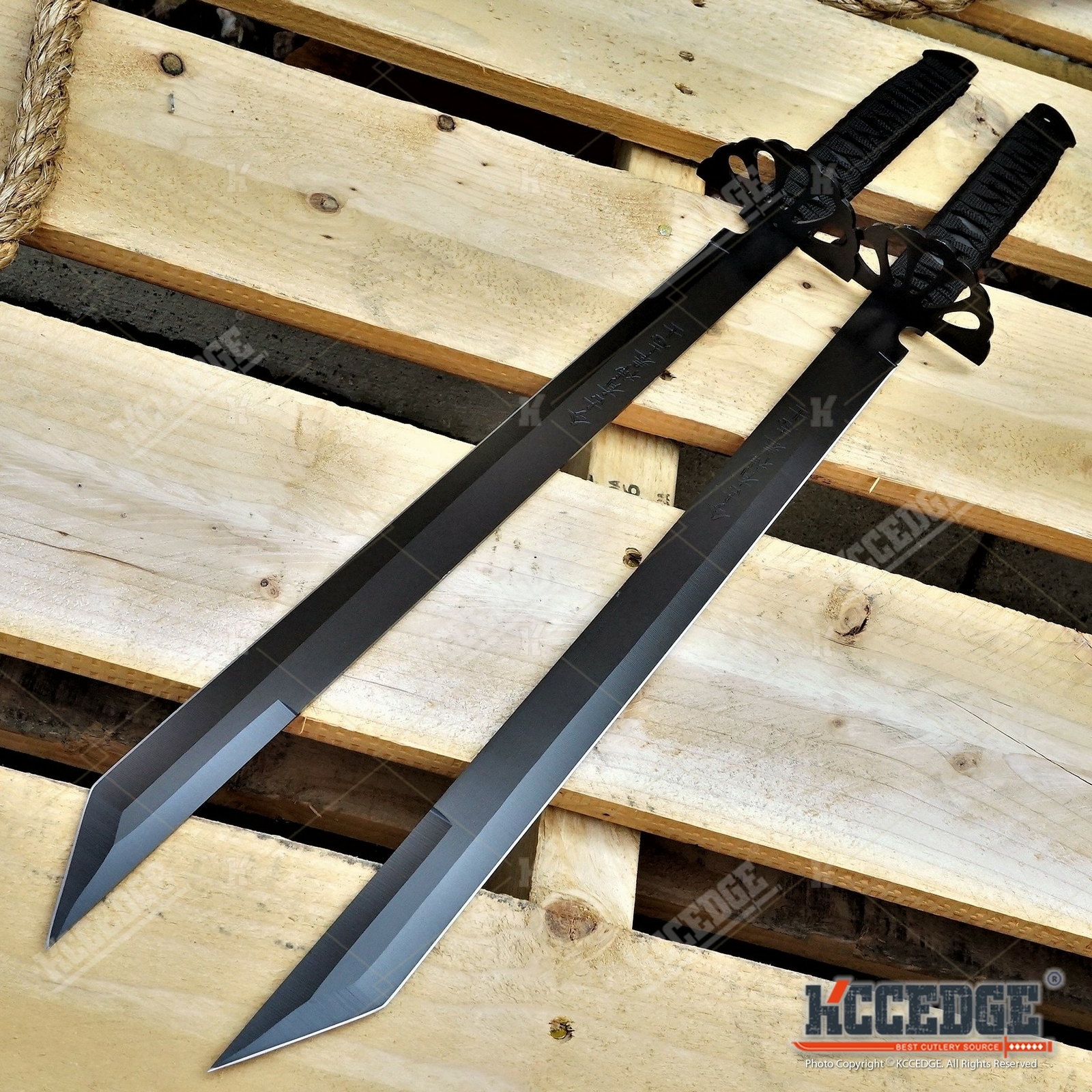 28" Dual Sword Set Ninja Full Tang Machete w/ Carry Sheath | eBay