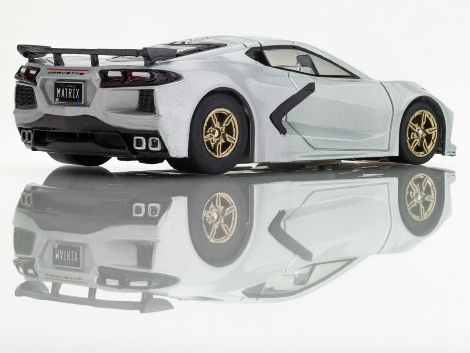 AFX Corvette C8 Ceramic Matrix Metallic Silver Mega G + HO Slot Car ...
