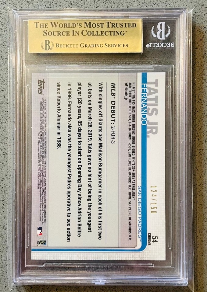 2019 Topps Chrome Update 54 Fernando Tatis Jr. /150 Blue Refractor ...