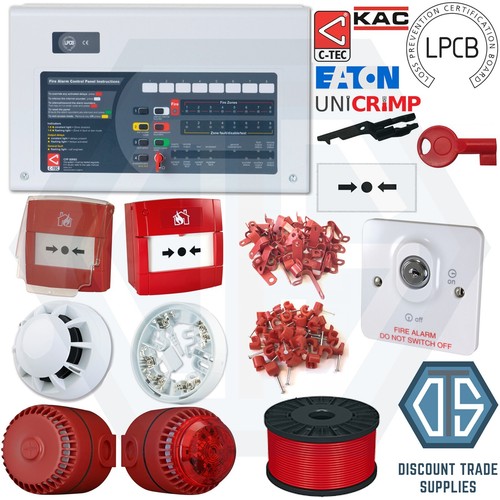 C-TEC 2, 4 & 8 Zone Fire Alarm Panel Custom Kit Detector Call Point ...