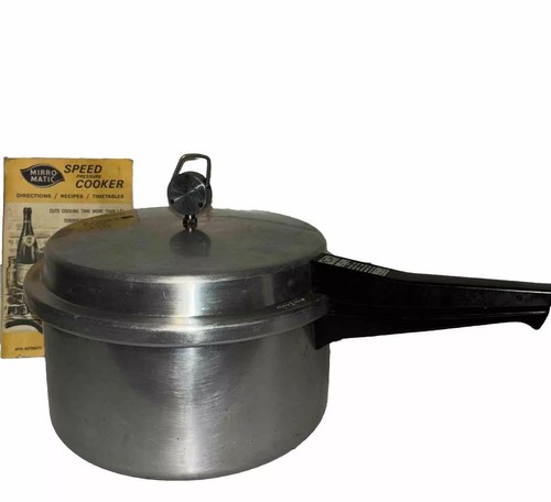 VTG MIRRO MATIC 6 Qt ALUMINUM PRESSURE COOKER M-0296 LOCKING STOVETOP ...