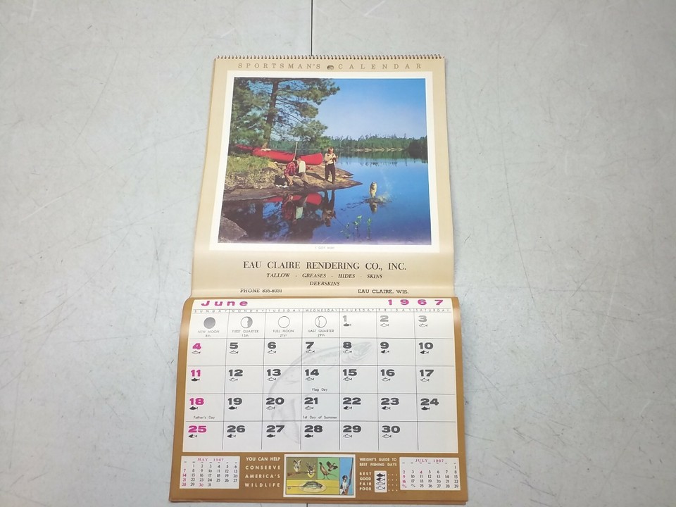 Eau Claire Rendering Company Wall Calendar Vintage 1967 Wisconsin ...