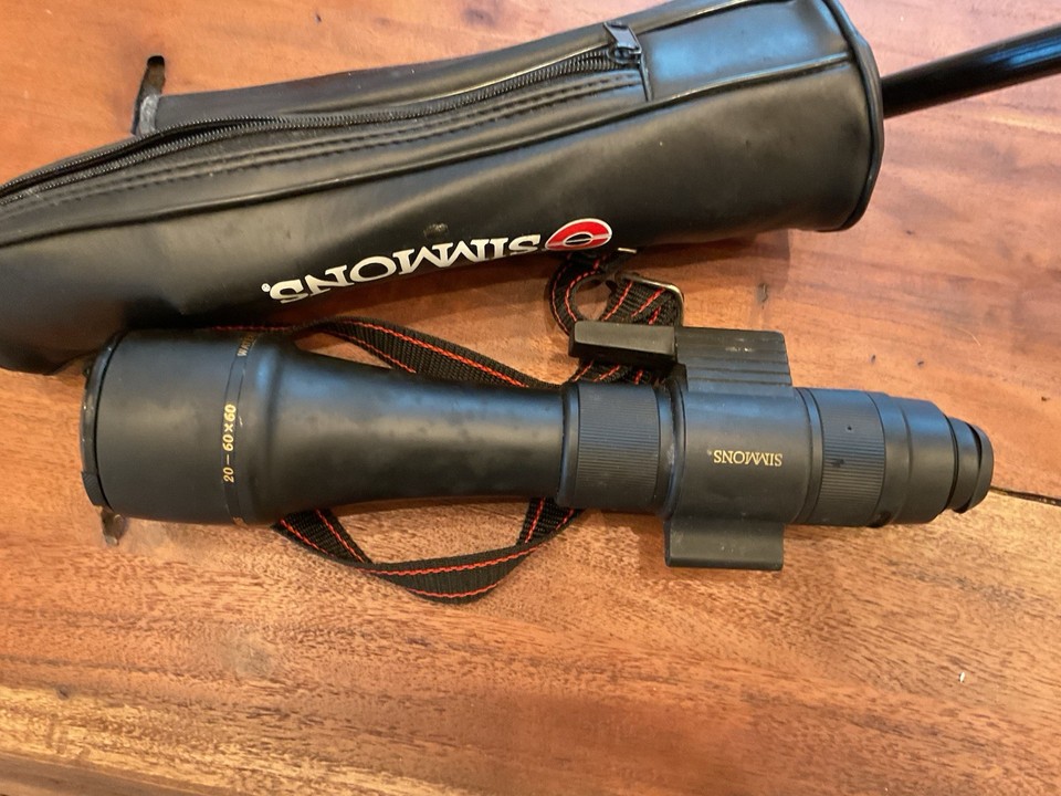 WEATHER-PROOF SIMMONS ZOOM MODEL 1281 SPOTTING SCOPE WITH TRIPOD & CASE ...