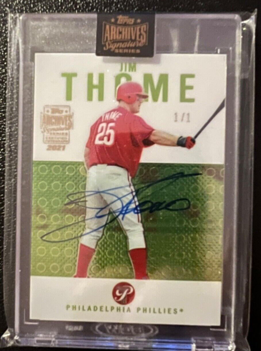 2021 TOPPS ARCHIVES SIGNATURE SERIES JIM THOME PHILLIES HOF ON CARD ...