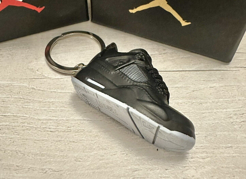 Mini Nike Jordan 4 3D Trainer sneaker Keyring Black Cats shoe no Box ...