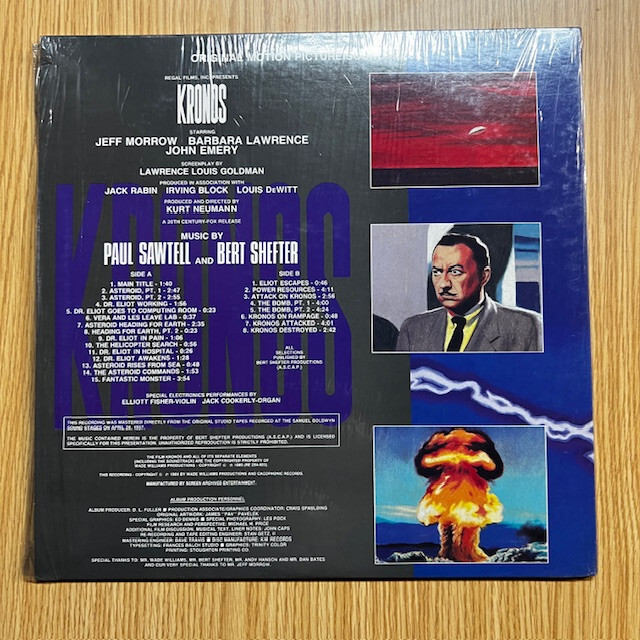 Paul Sawtell And Bert Shefter – Kronos OST LP SEALED Cacophonic – CLP ...