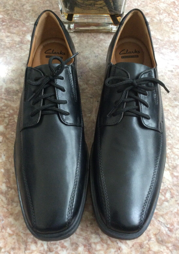 New Clarks Tilden Men's Black Leather Oxford Dress Shoes 15770 Size 12W ...