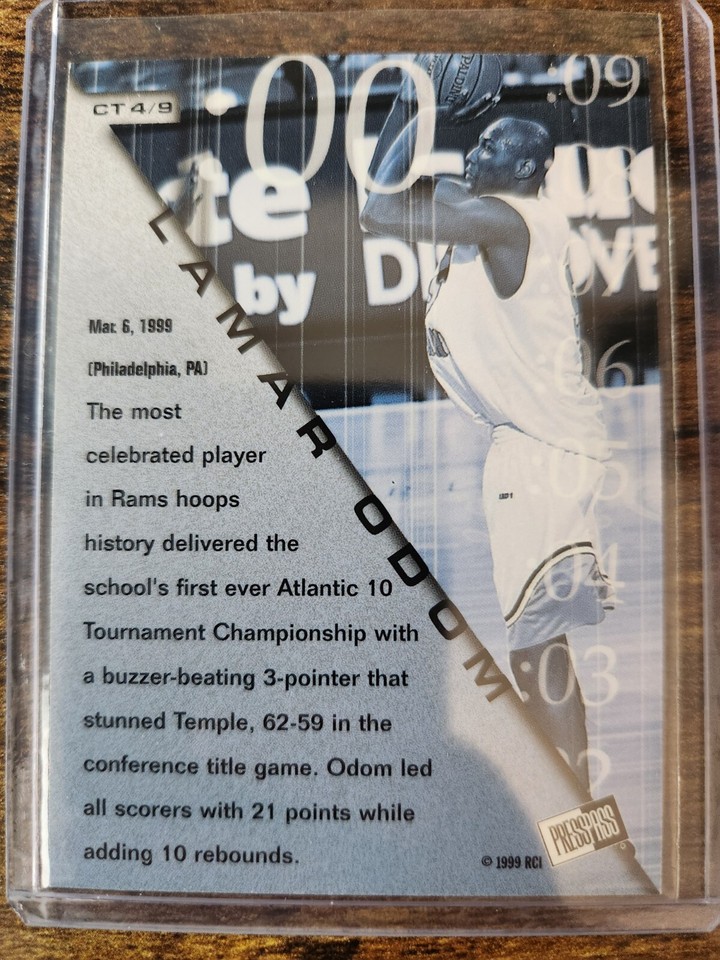 1999-00 Press Pass Lamar Odom Crunch Time Rookie RC #CT 4 Rhode Island ...