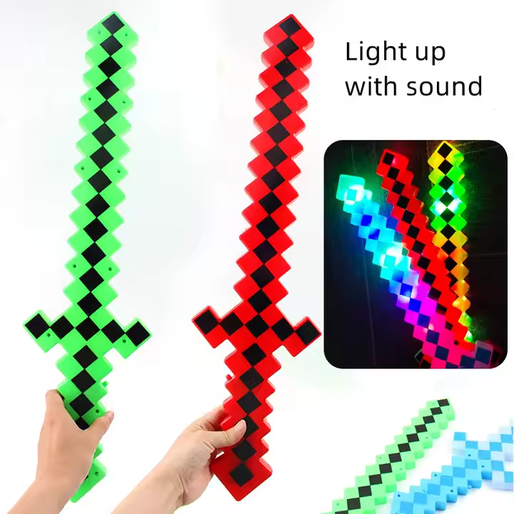 Minecraft Diamond Pixel Saber LED Flashing Lightsaber Toy with Sounds ...