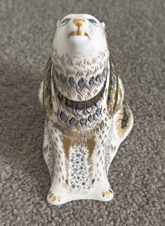 Collectible Royal Crown Derby Howling Wolf Gold Stopper Paperweight ...