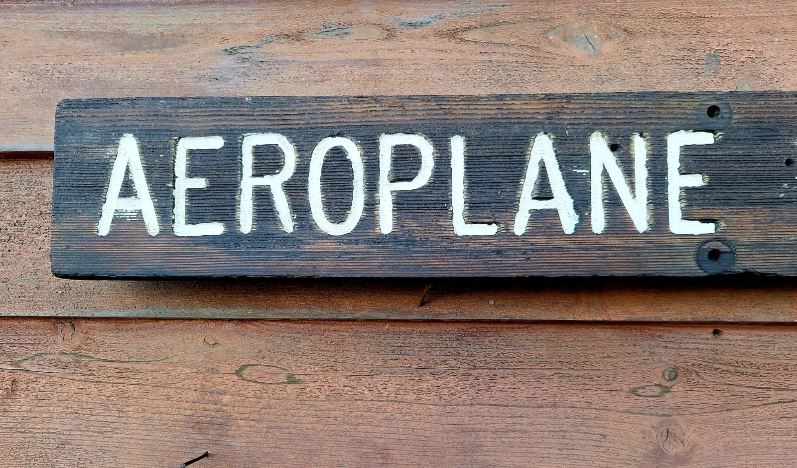 VINTAGE FOREST SERVICE WOOD SIGN "AEROPLANE RIDGE"~~38" x 5 1/2" x 1 1/ ...