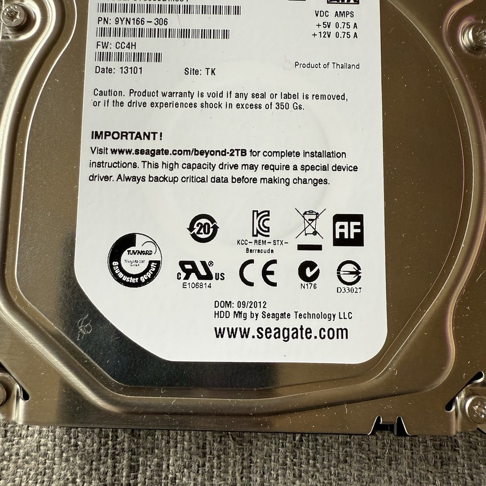 Seagate Barracuda 3TB 7.2K RPM 3.5'' SATA Internal HDD (ST3000DM001 ...