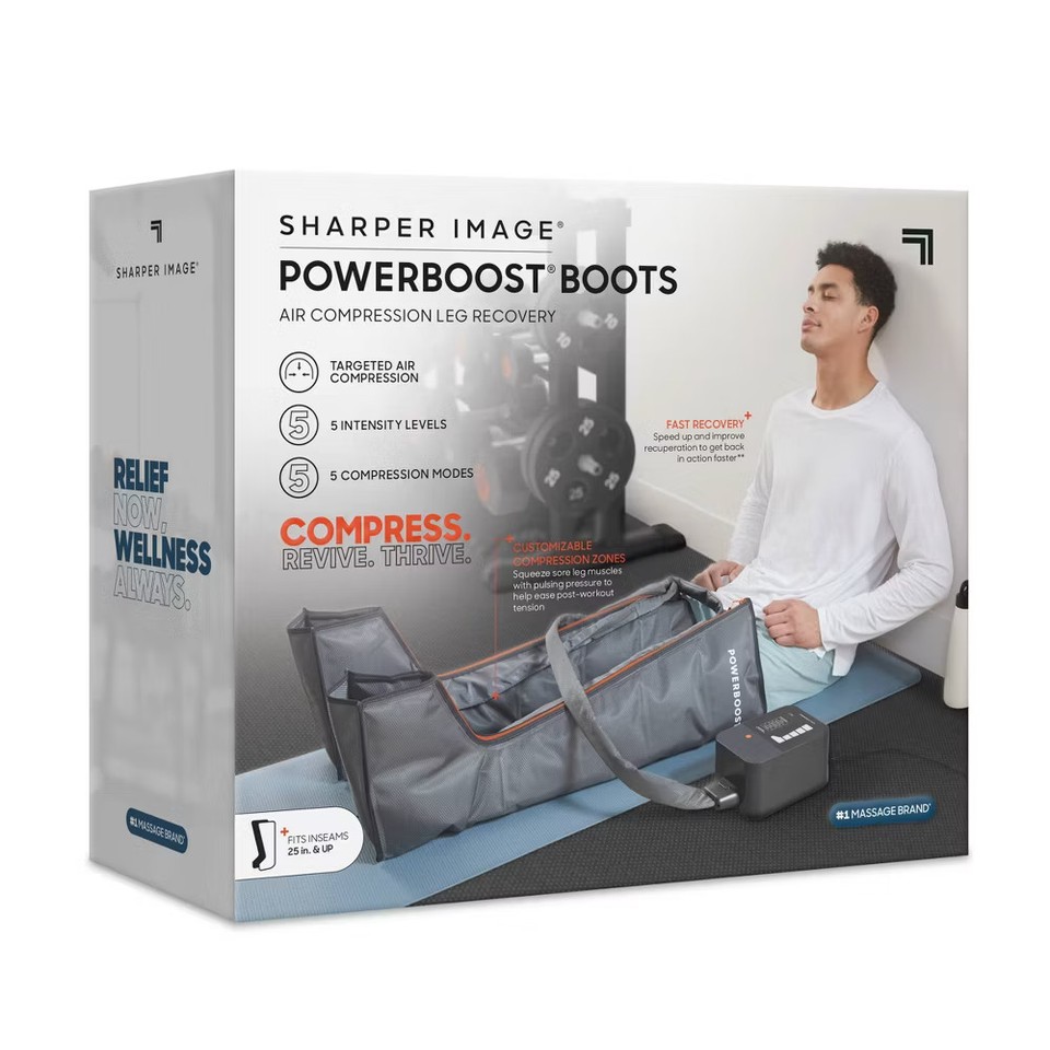 Sharper Image Powerboost Boots Air Compression Electric Leg Massager | eBay