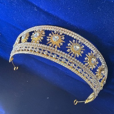 Regency Revival Rhinestone golden Tiara | eBay UK
