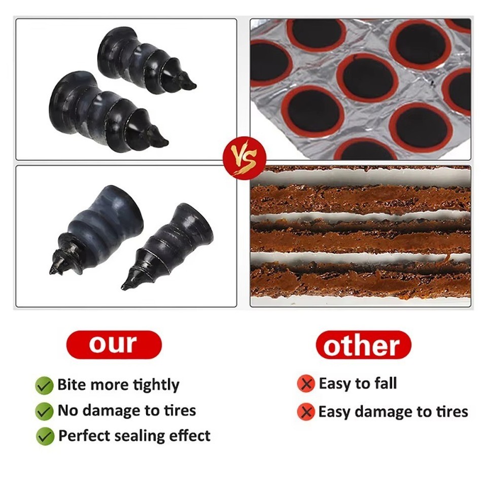 Car Tubeless Vacuum Tyre Puncture Repair Kit Screw Nails Tire Patch ...