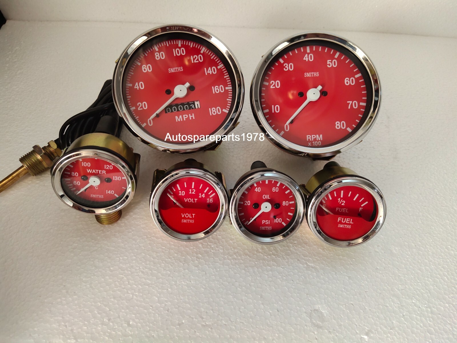 Smiths Replica 52mm-Kit- Temp-Oil Fuel Volt Gauge Speedo-Tachometer ...