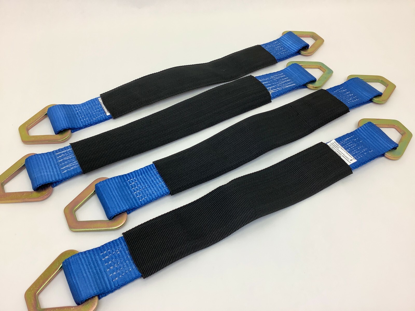 4 Pack of 2" x 21" Blue Axle Straps with Protective Sleeves - USA Made ...