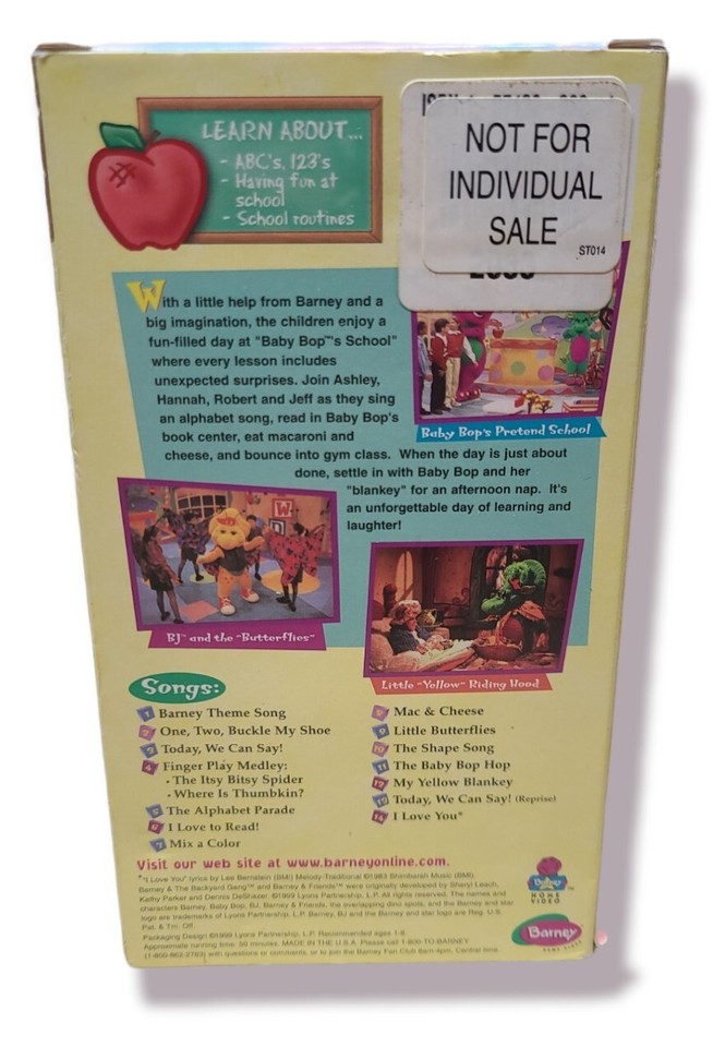 Barney Let’s Play School! VHS Video Tape Classic Collection Sing-Along ...