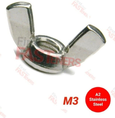 M3 - 3mm Wing Nut Butterfly Nut Stainless Steel A2-70 (304) DIN 315 ...