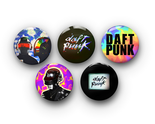 Daft Punk Pin Badges | Set of 5 | 32mm | Music Band Pins | 90s | Album ...