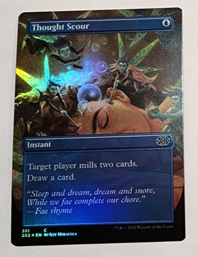 MTG Thought Scour 351 2X2 Double Masters 2022 Borderless Foil Common NM ...