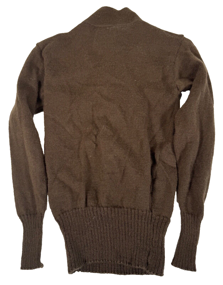 USGI US Military GI Army 5 Button 100% Wool Sweater OD Brown Size Small ...