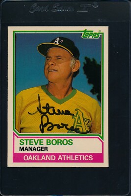 1983 Topps #13T Steve Boros A's Signed Auto *13839 | eBay