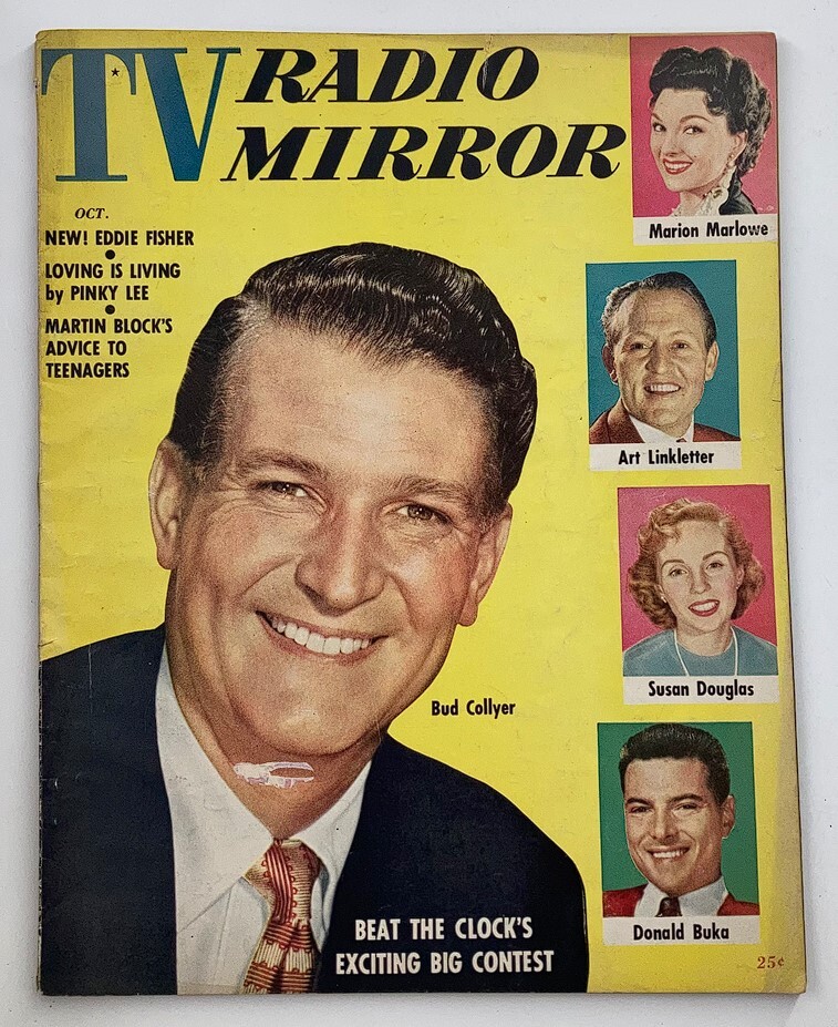 VTG TV Radio Mirror Magazine October 1954 Cover Portrait of Bud Collyer ...