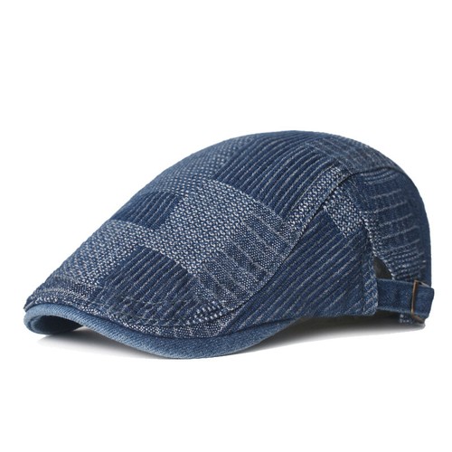 Men Women Classic Denim Cap Adjustable Newsboy Hat Simple Beret Hat | eBay