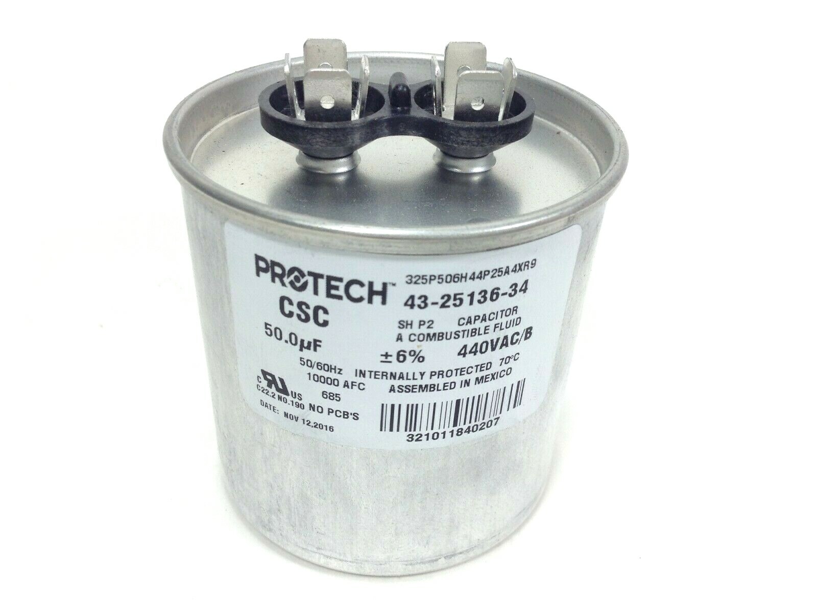 50/440 Volt Round Run Capacitor - ProTech 43-25136-34 Rheem Ruud HVAC NEW 50MFD | eBay