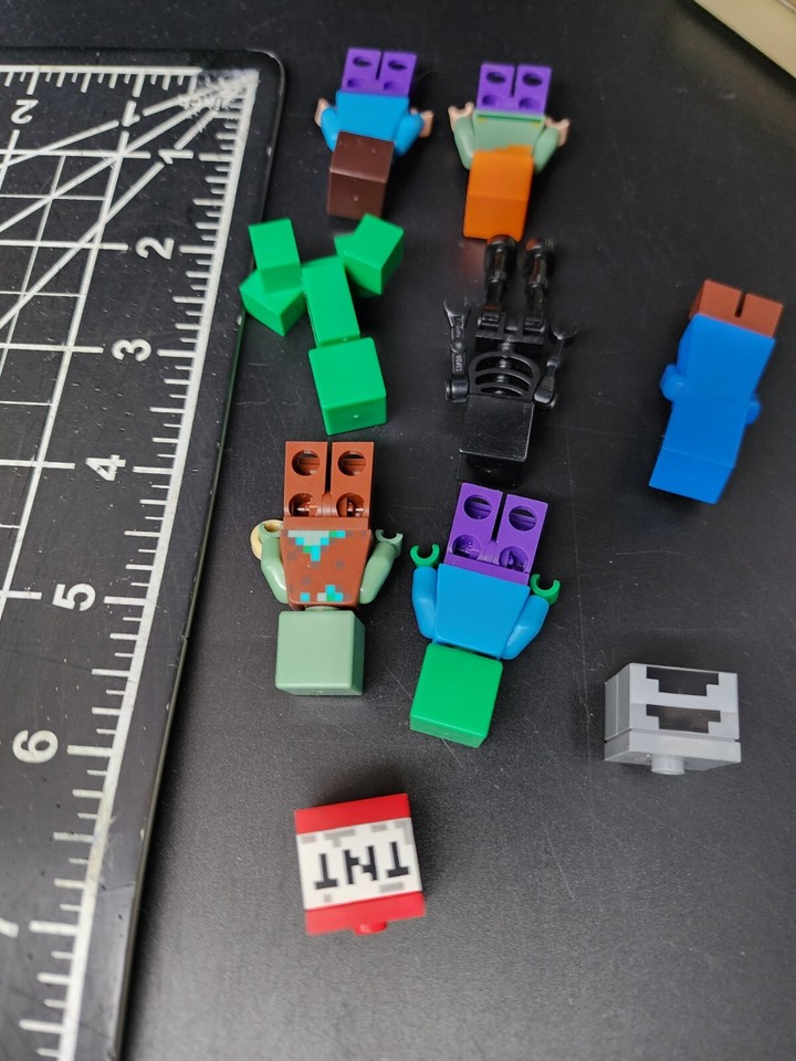 LEGO Minecraft Minifigure Lot, Creepers, Steve, Alex, Skeleton, Zombie ...