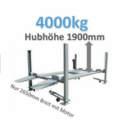 4 Säulen Hebebühne Parklift Doppelparker inkl. Fahrwerk- Parkhebebühne ...