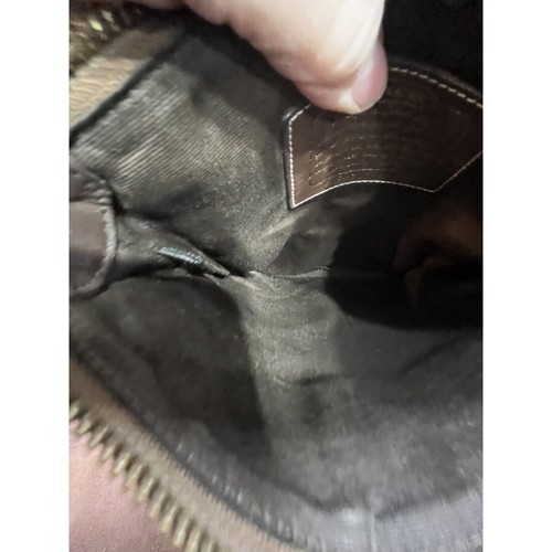 Coach 40758 Authenticated Signature Jacquard Brown Canvas Strap ...