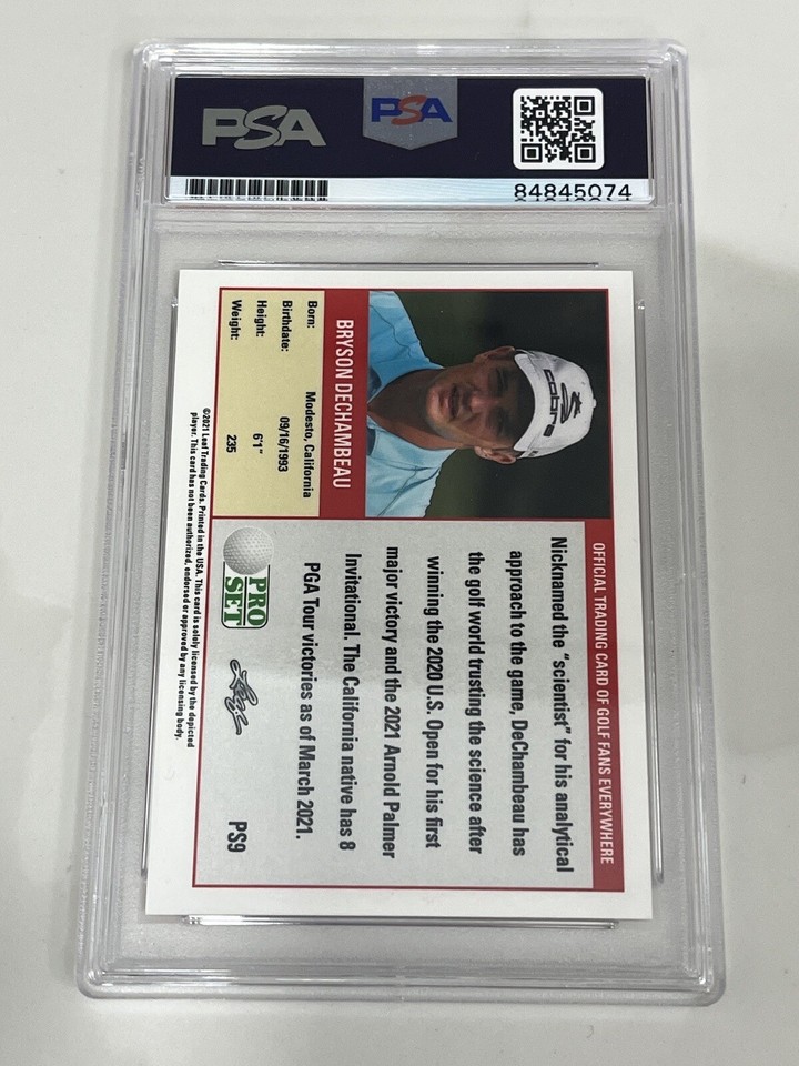 BRYSON DECHAMBEAU SIGNED ROOKIE CARD LEAF RC PGA SLAB PSA DNA | eBay