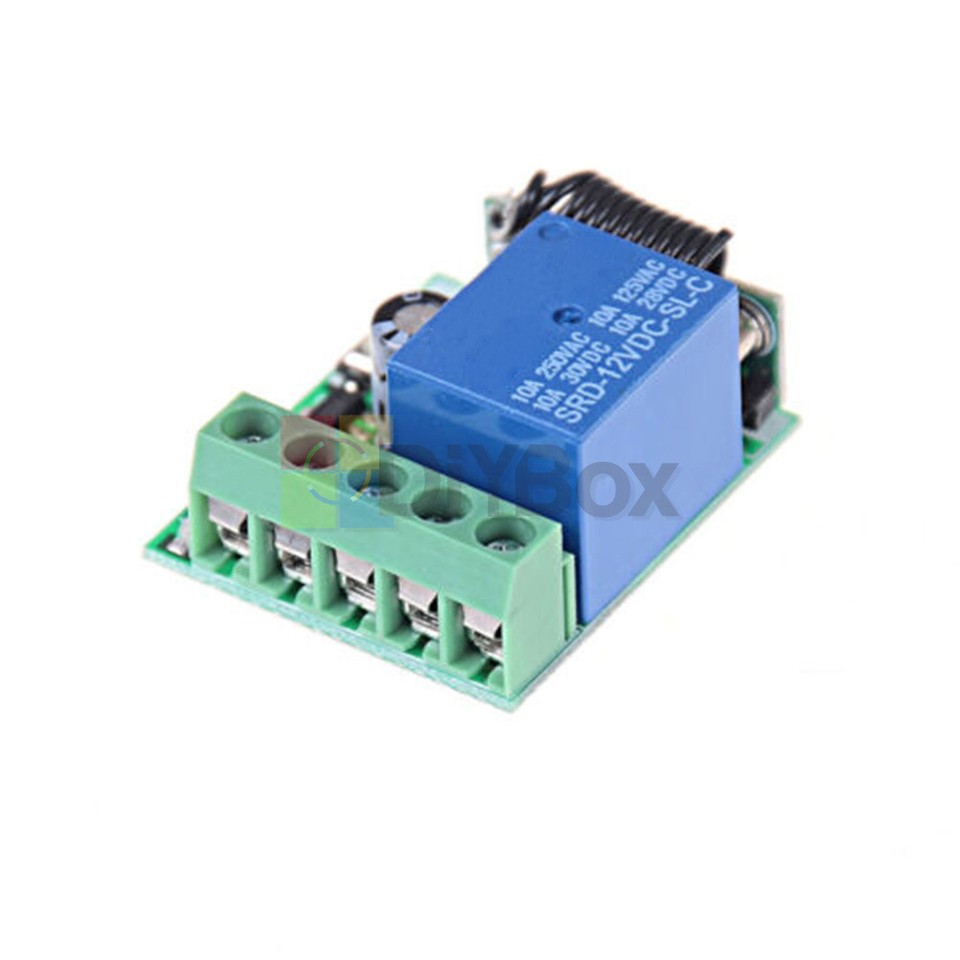 Wireless Relay One Channel 12V RF 433Mhz Remote Control Switch Receiver ...