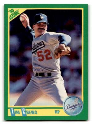 1990 Score #164 Tim Crews Los Angeles Dodgers Baseball Cards EX/NM ID ...